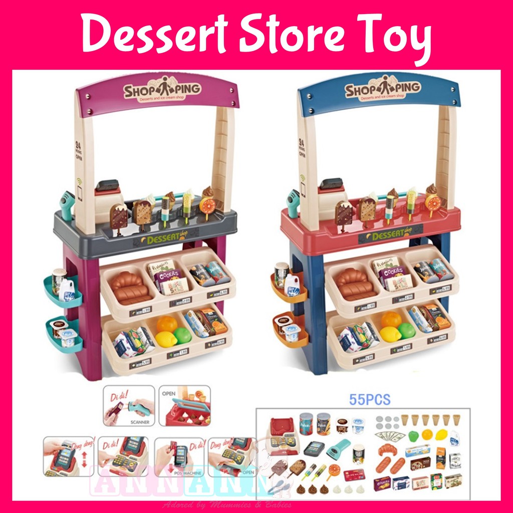 Ice Cream Dessert Cafe Stall Store Kiosk Kitchen Toy Set★Girls Boys ...