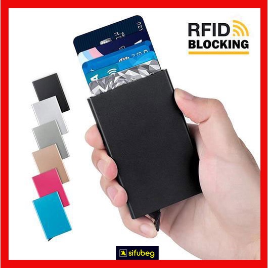 RFID Blocking Anti-theft ID Credit Card Holder Porte Carte Thin ...