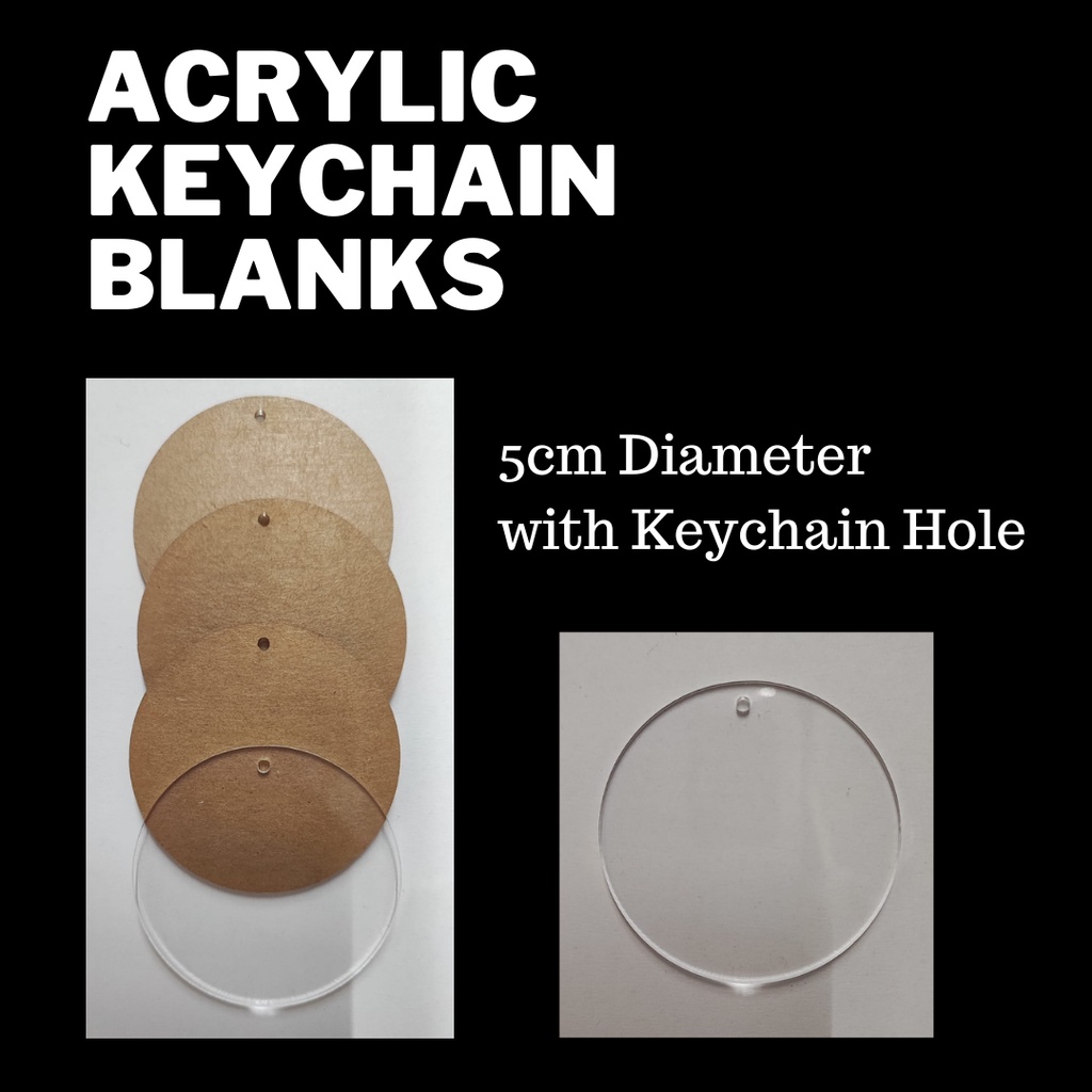 READY STOCKS | Acrylic Keychain Blanks | Keychain ring | Customised ...