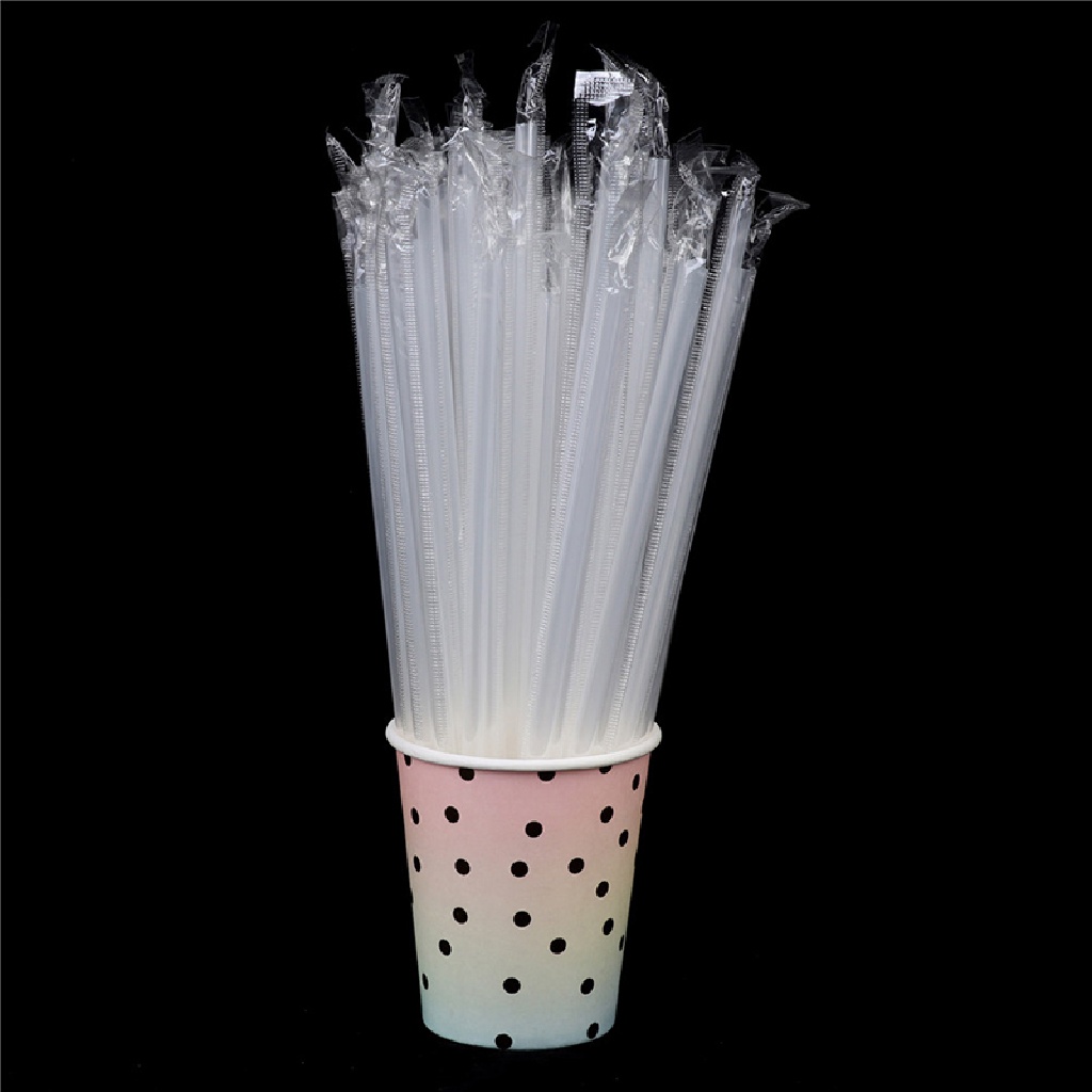100Pc Clear Individually Wrapped Drinking Pp Straws Drinks Straws Party ...
