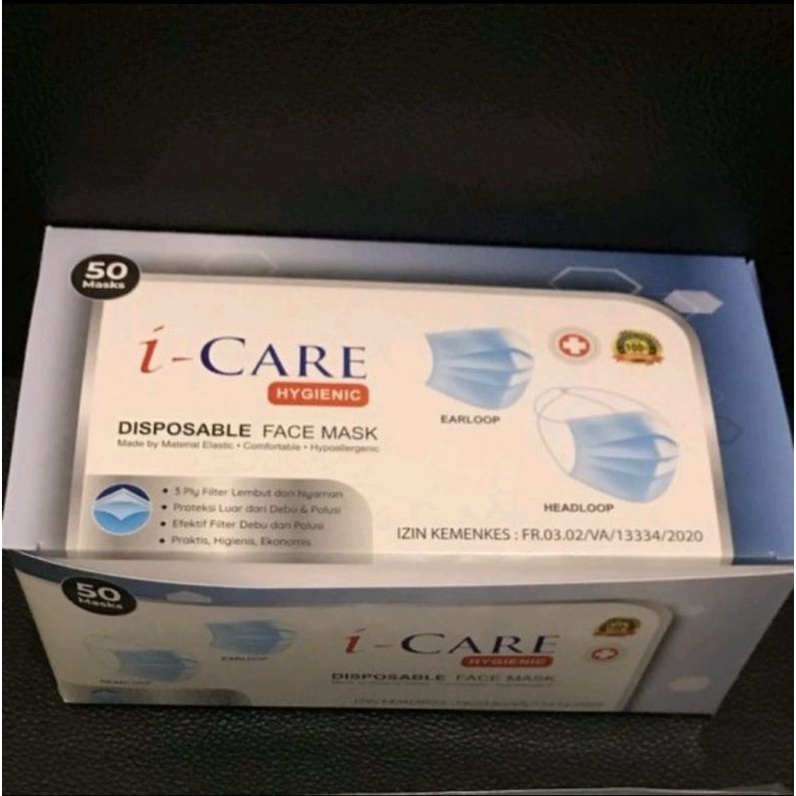 Earloop Mask 3ply 50pcs (I-Care) | Shopee Singapore