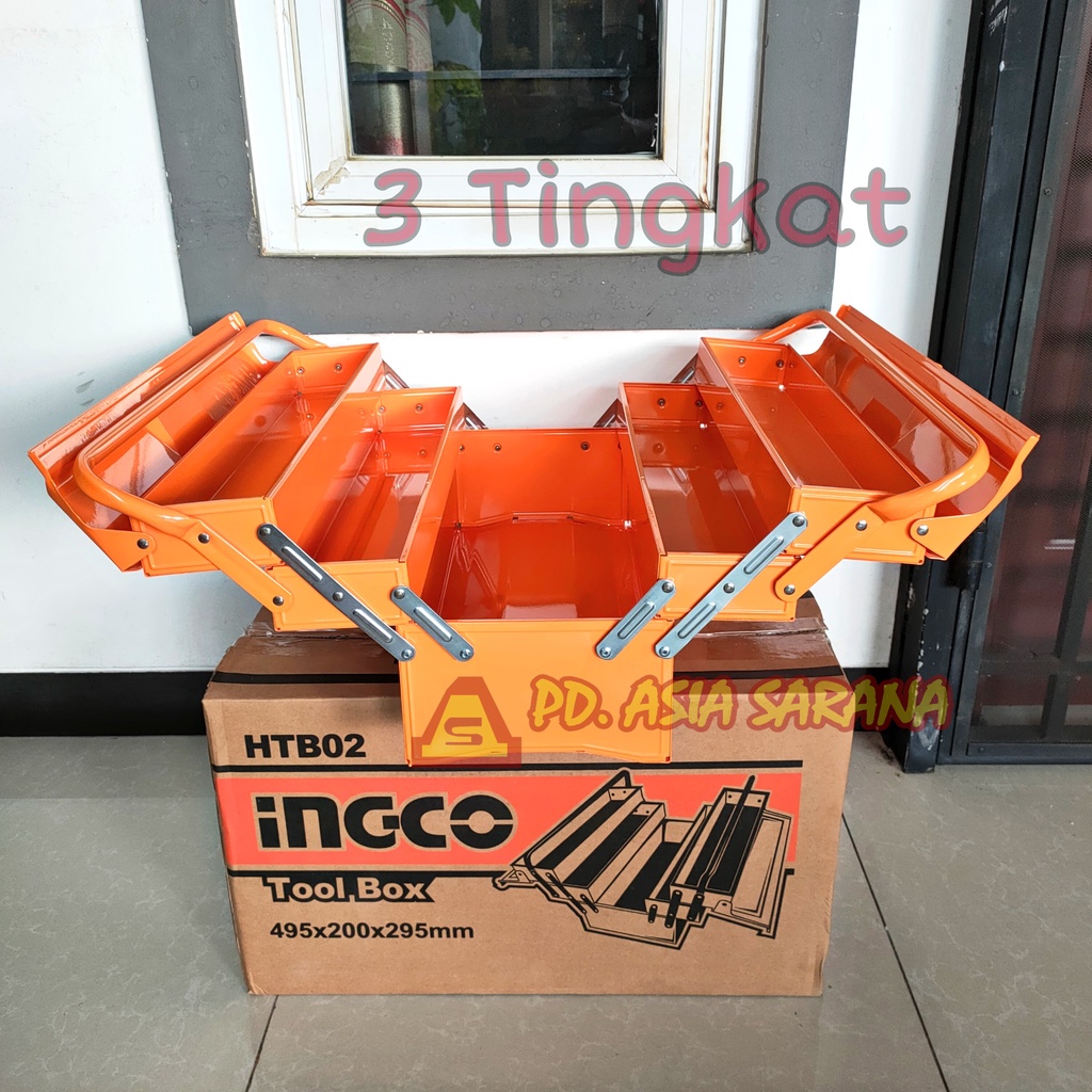 Ingco HTB02 Iron 3 Tier Tool Box Stacking Toolbox Tool Box | Shopee ...