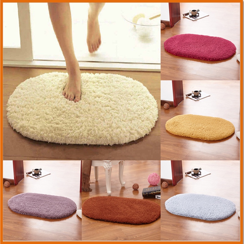 Oval Floor Mat Strong Water Absorption Non-slip Floor Mat Bathroom ...