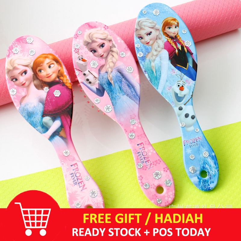 Beauty Elsa Anna Cartoon Frozen Child Air Cushion Comb Toys Girl Curly ...