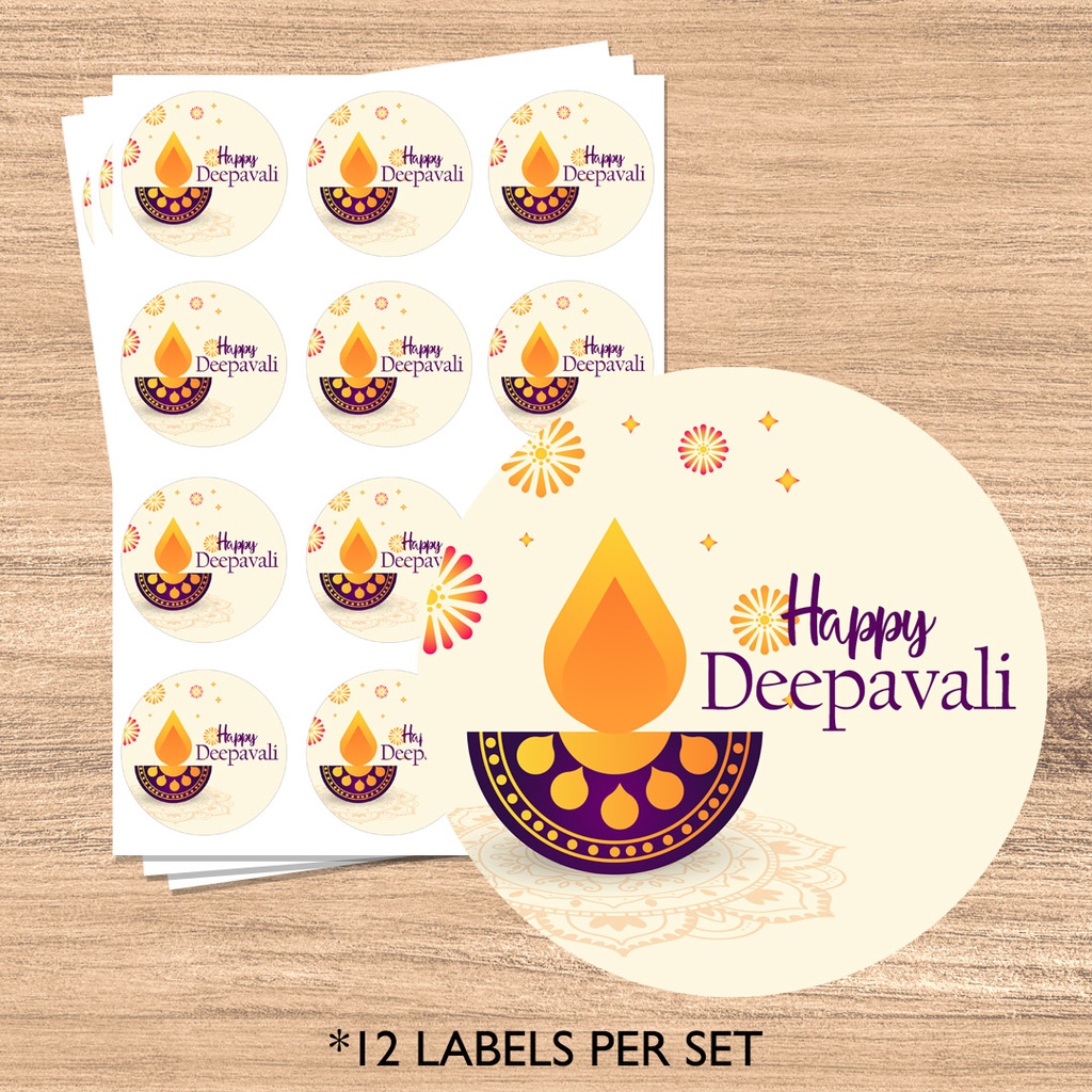 Non-Custom order: Diwali Stickers Labels Deepavali Sticker Labels Happy ...
