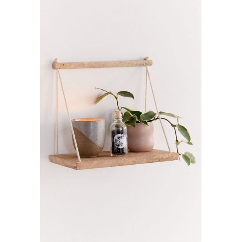 KAYU (SEND Immediately) macrame shelf / hanging wooden shelf / drill ...
