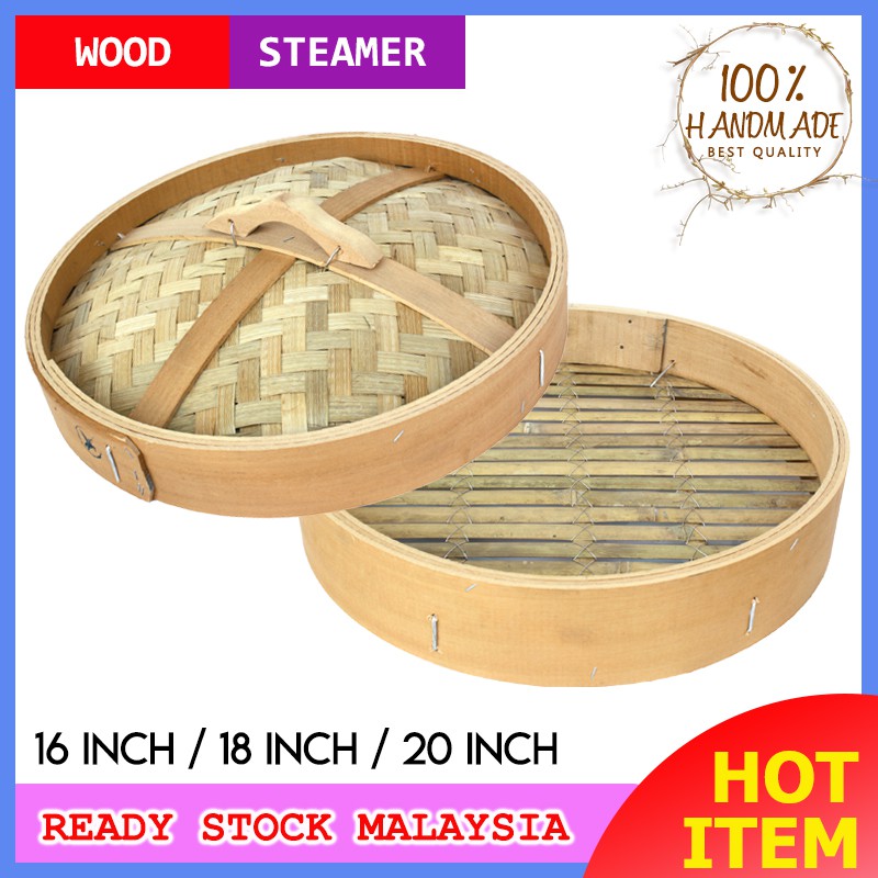 Wood Steamer Handmade Basket / Cover 16 , 18 , 20 Inch Traditional ...