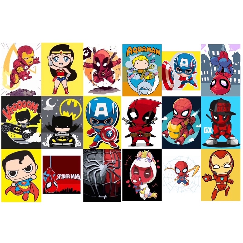 JuzShop DIY Paint By Number 20x20cm Marvel DC Superheroes Batman ...