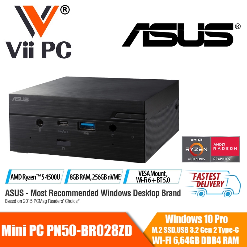 ASUS Mini PC PN50-BR028ZD Ultra-compact computer with 4000 Series AMD ...
