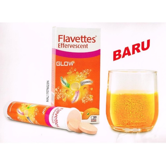 FLAVETTES EFFERVESCENT GLOW GLUTATHIONE 15 TABLETS | Shopee Singapore