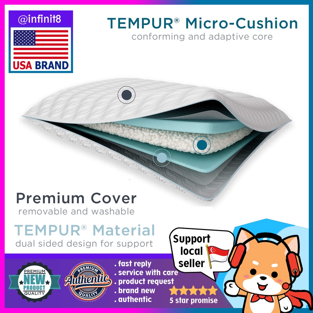 [sg stock] TEMPUR-PEDIC TEMPUR-Cloud ProMid Premium Pillow, Queen ...