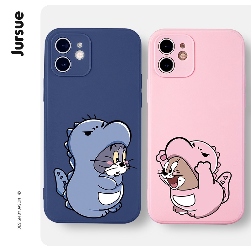 JURSUE Soft Silicone Matching Couple Set Cute Funny Shockproof Phone ...