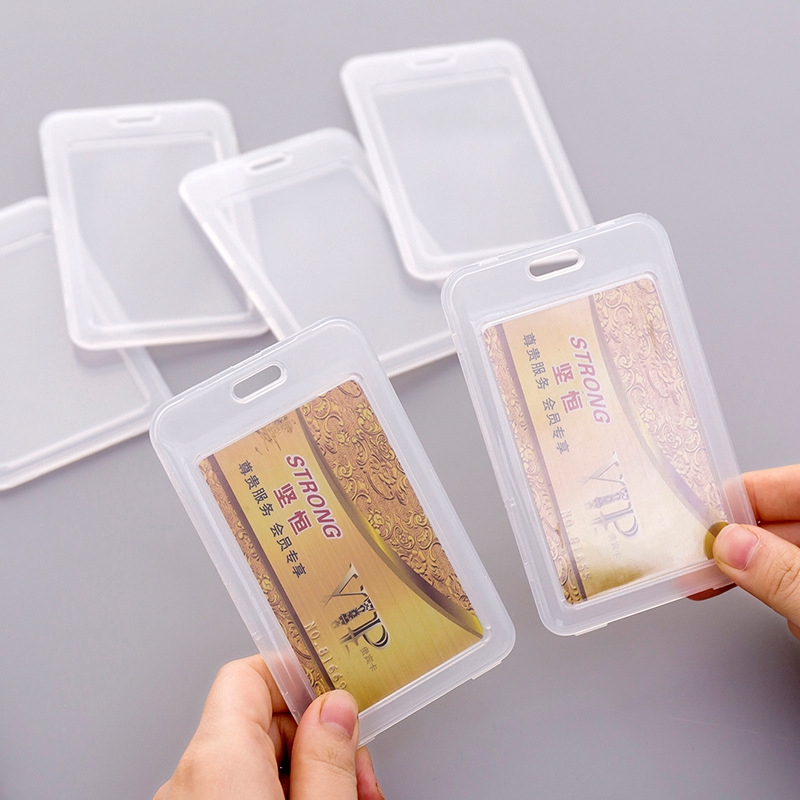 1pcs Simple and transparent flip bus card set Plastic rice card cover ...