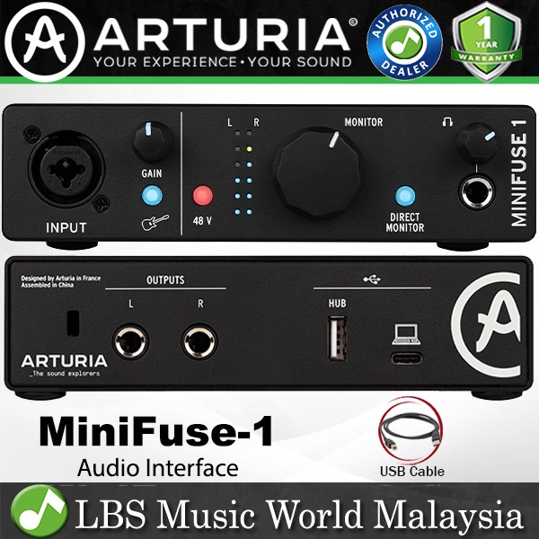 Arturia MiniFuse 1 USB C Portable Audio Interface Compatible with PC ...