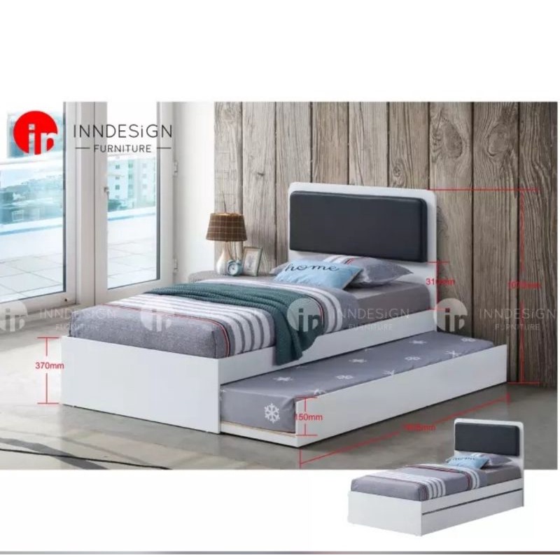 homefurniture Solid Wooded Bed Single / Super Single Bed Frame With ...