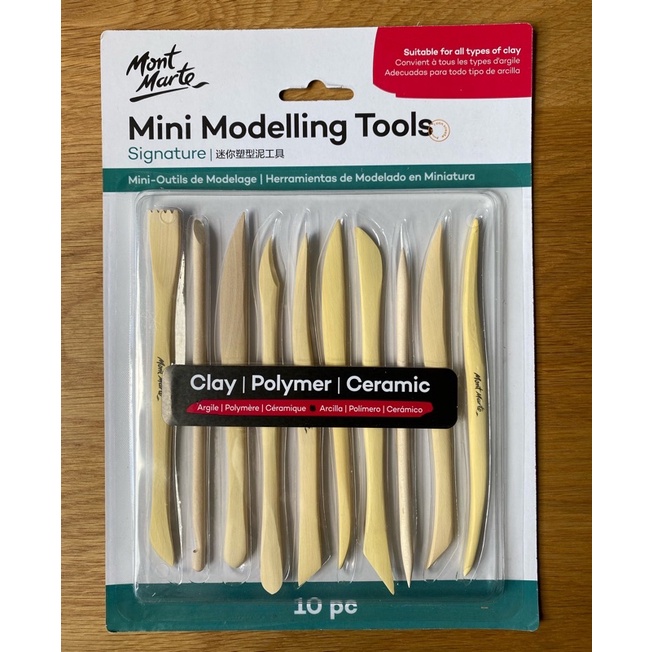 Mont Marte Mini Modeling Tools Signature Boxwood 10 Pcs Clay Polymer ...