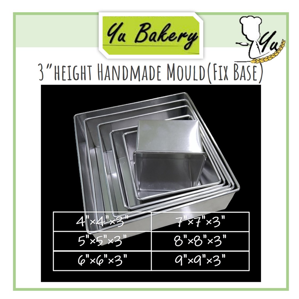 4"/5”/6”/7”/8"/9" inch/inci Square Cake Pan Baking Mould Fix Base ...