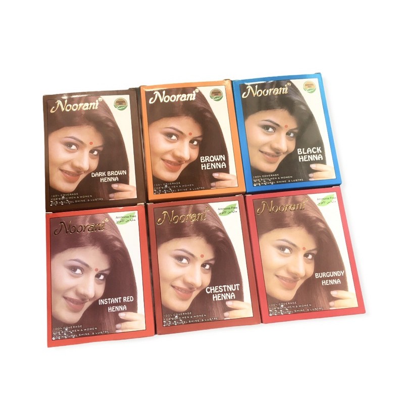 Hair henna Inai rambut Inai kuku Noorani packet/6 packets per box ...