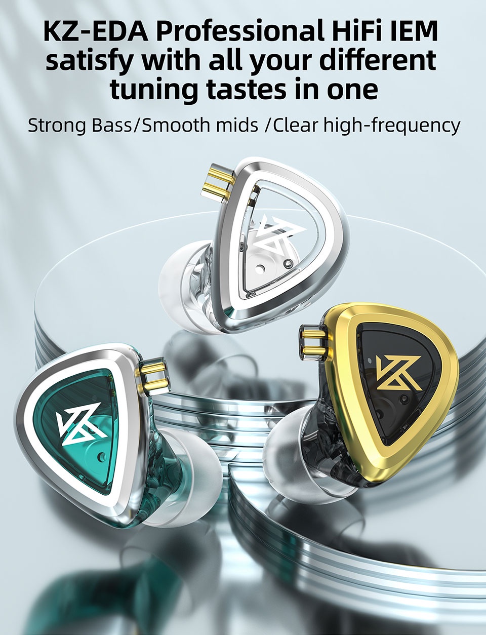 KZ EDA Bass/Balanced/Hi-Res Earbuds In Ear Earphones 3 Pairs HIFI Headset Monitor Sport Noise ...