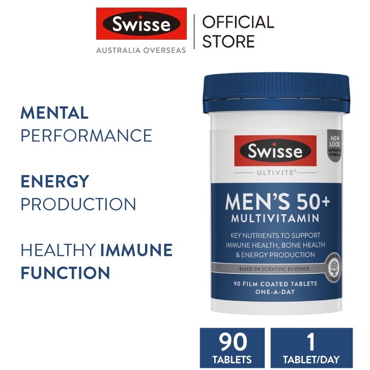 Swisse Men's Ultivite 50+ Multivitamin 90 Tablets (EXP:02 2027) | Shopee Singapore