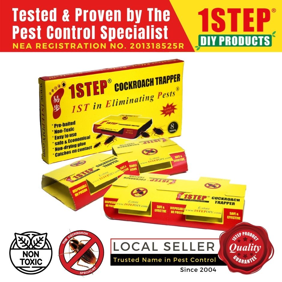 1STEP Cockroach Trapper/Detector (8Traps/pack) Cockroach Monitoring ...
