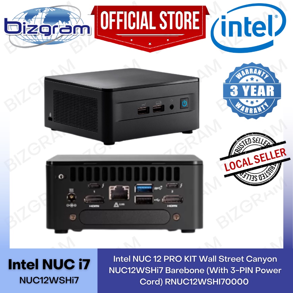 Intel NUC 12 PRO KIT Wall Street Canyon NUC12WSHi7 Barebone (With 3-PIN ...