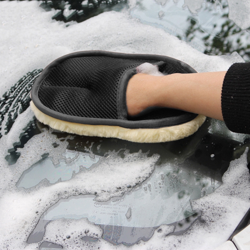 Car Care Cleaning Wool Gloves,Soft Car Washing Mitt Brush | Shopee ...