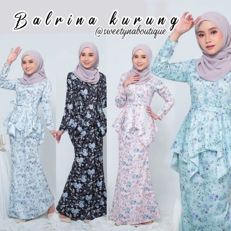 RAYA2021 TRENDY PRINTED KURUNG DESIGN SET WITH FRONT ZIP (NURSING ...