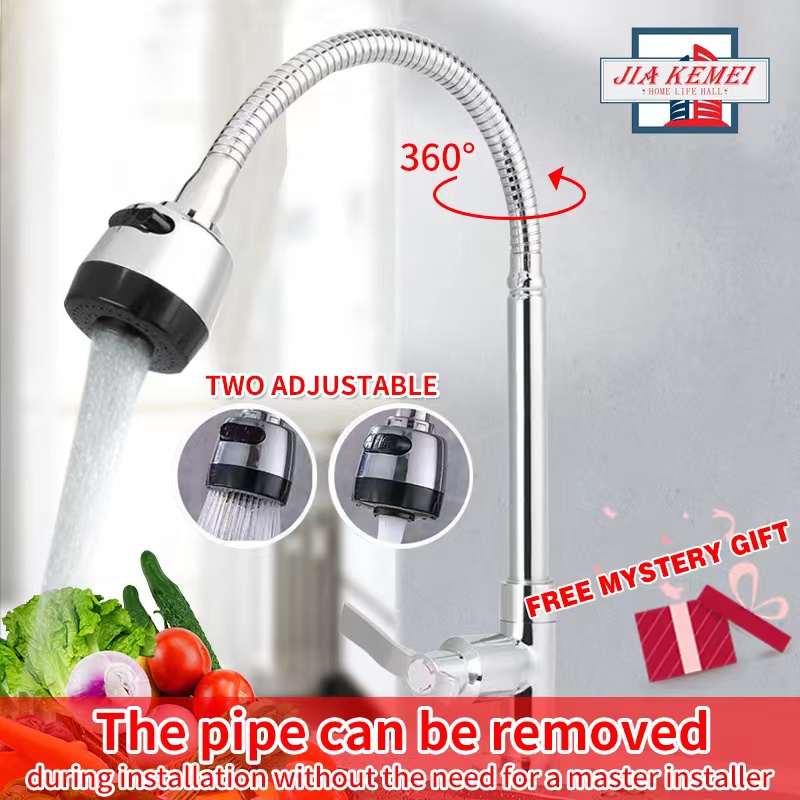 Universal Stainless Steel Kitchen Sink Faucet with Sprayer Flexible ...