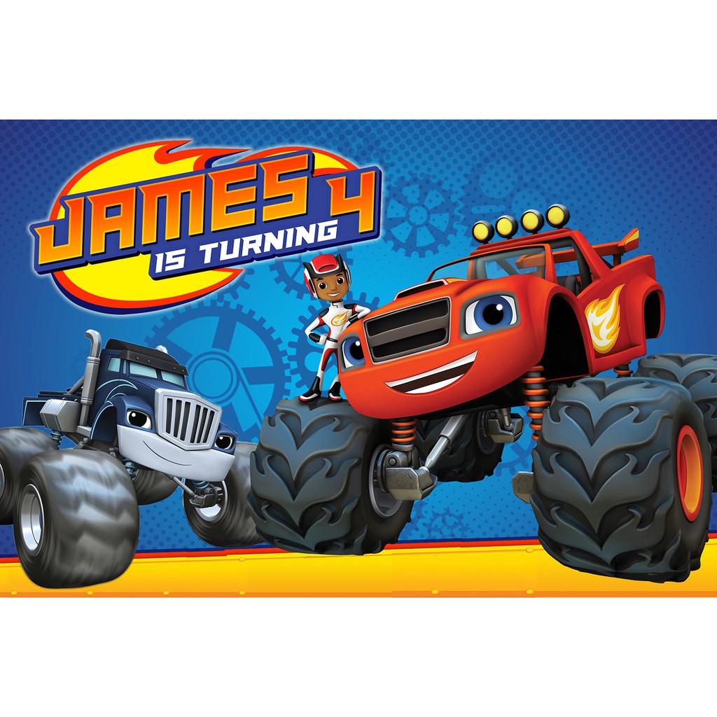 Blaze and the Monster Machines Party Banner Backdrop | Shopee Singapore