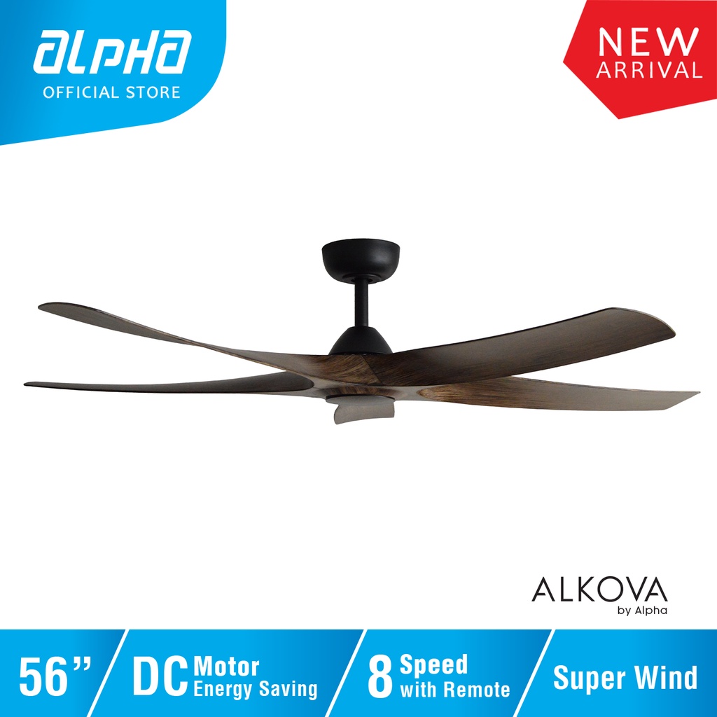 ALPHA Alkova - AXIS 56 Inch DC Motor Ceiling Fan with 5 Blades (8 Speed ...