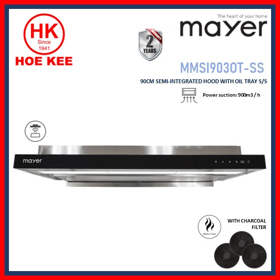 Mayer MMSIA903OT Semi-integrated Hood with Oil Tray | Shopee Singapore