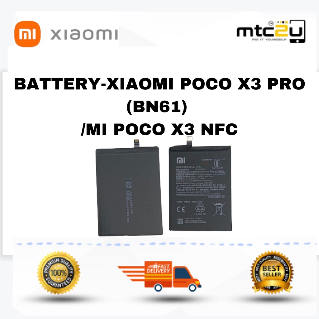 BATTERY-XIAOMI POCO X3 PRO (BN61) /MI POCO X3 NFC"/BATERI XIAOMI POCO ...