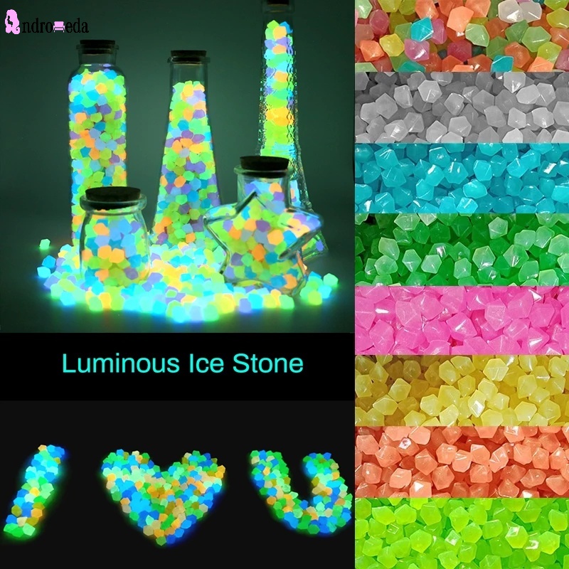 200pcs Colorful Luminous Pebbles Glow In The Dark for Garden Walkways ...