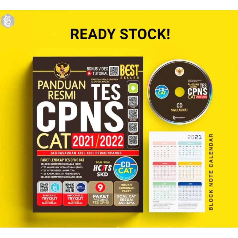 Cpns Official Guide Book CPNS CAT Test 2021 / 2022 + CD (100% ORIGINAL ...