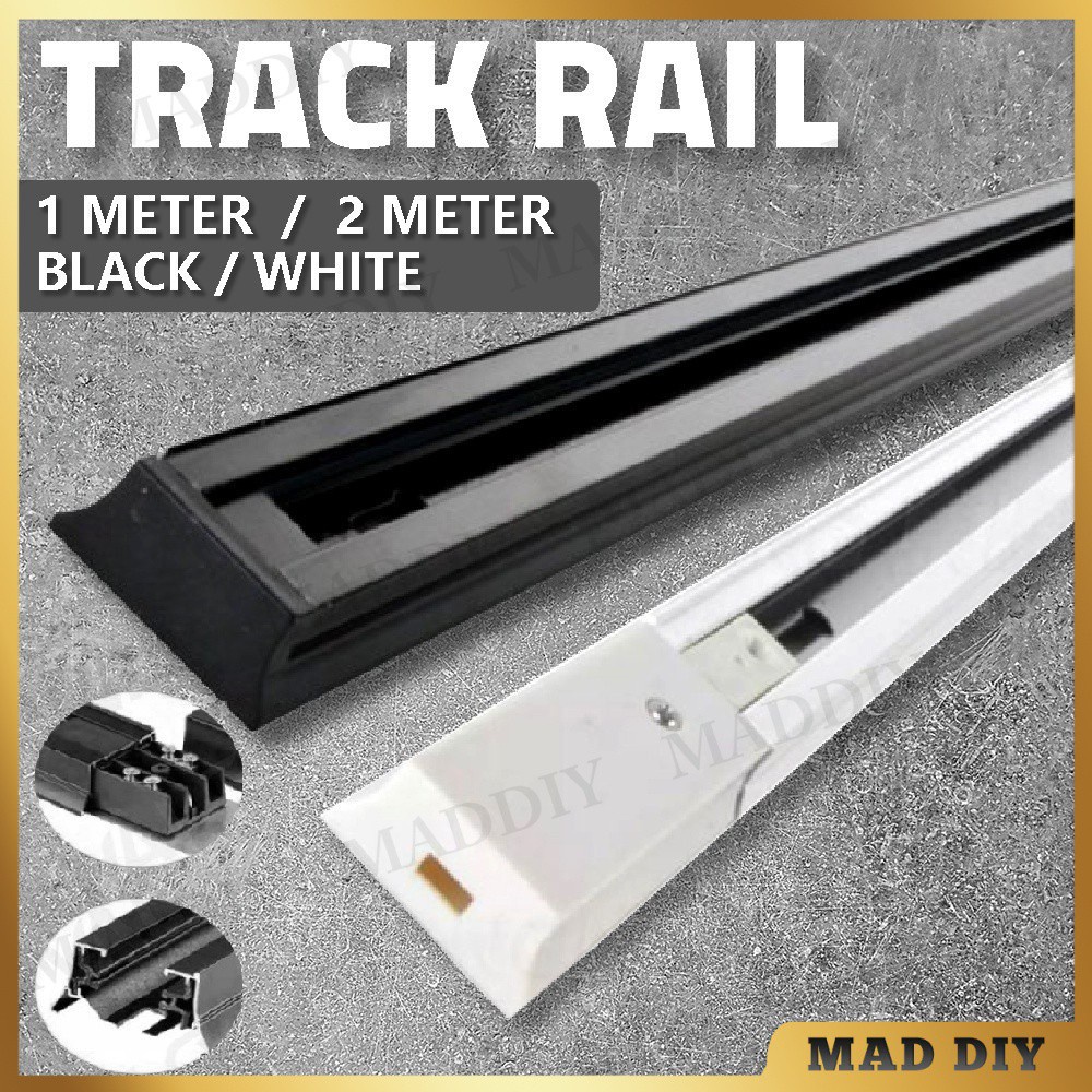 1 METER/2 METER BLACK/WHITE TRACK RAIL/TRACK BAR/TRACK JOINT FOR LED ...