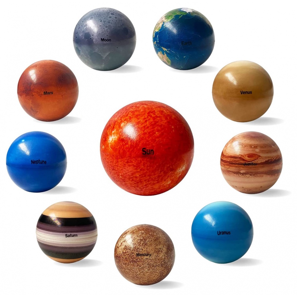Solar System Stress Ball for Kids and Adult 10 Piece, with mesh Storing ...