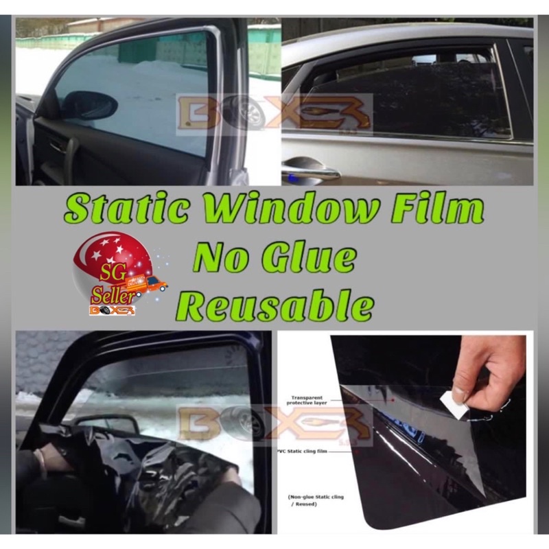home, vehicle office window film black color removable static cling ...
