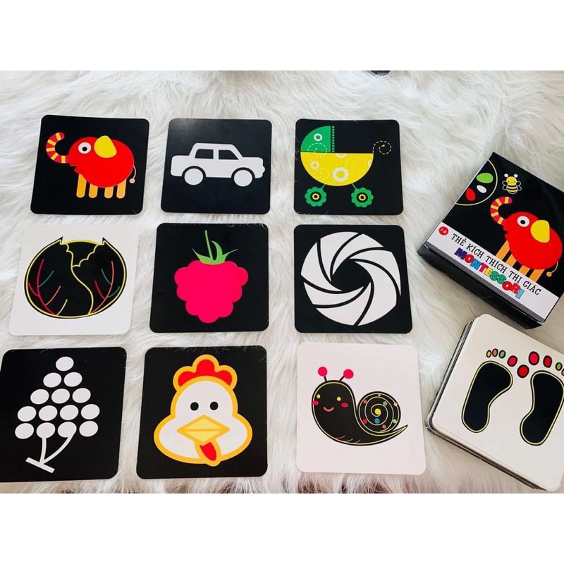 Montessori visual stimulation cards set of 96 flashcards to develop ...