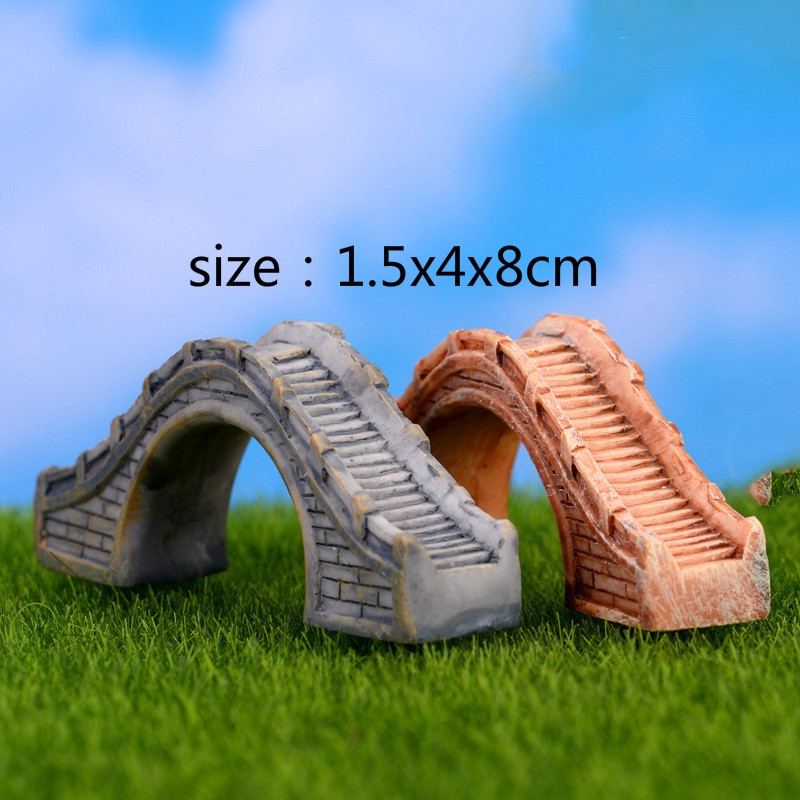 2pc Stone Bridge Miniature Figurine simulation building DIY Accessories Doll Baby House ...