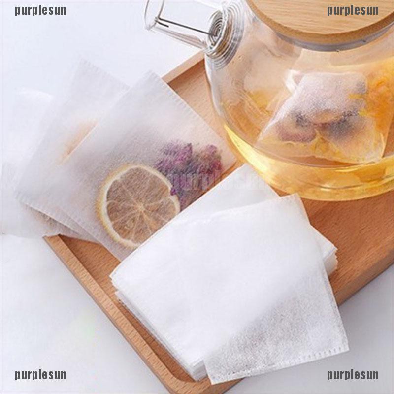【Purple】100Pcs Non-woven Disposable Empty Teabag Filter Herb Tea ...