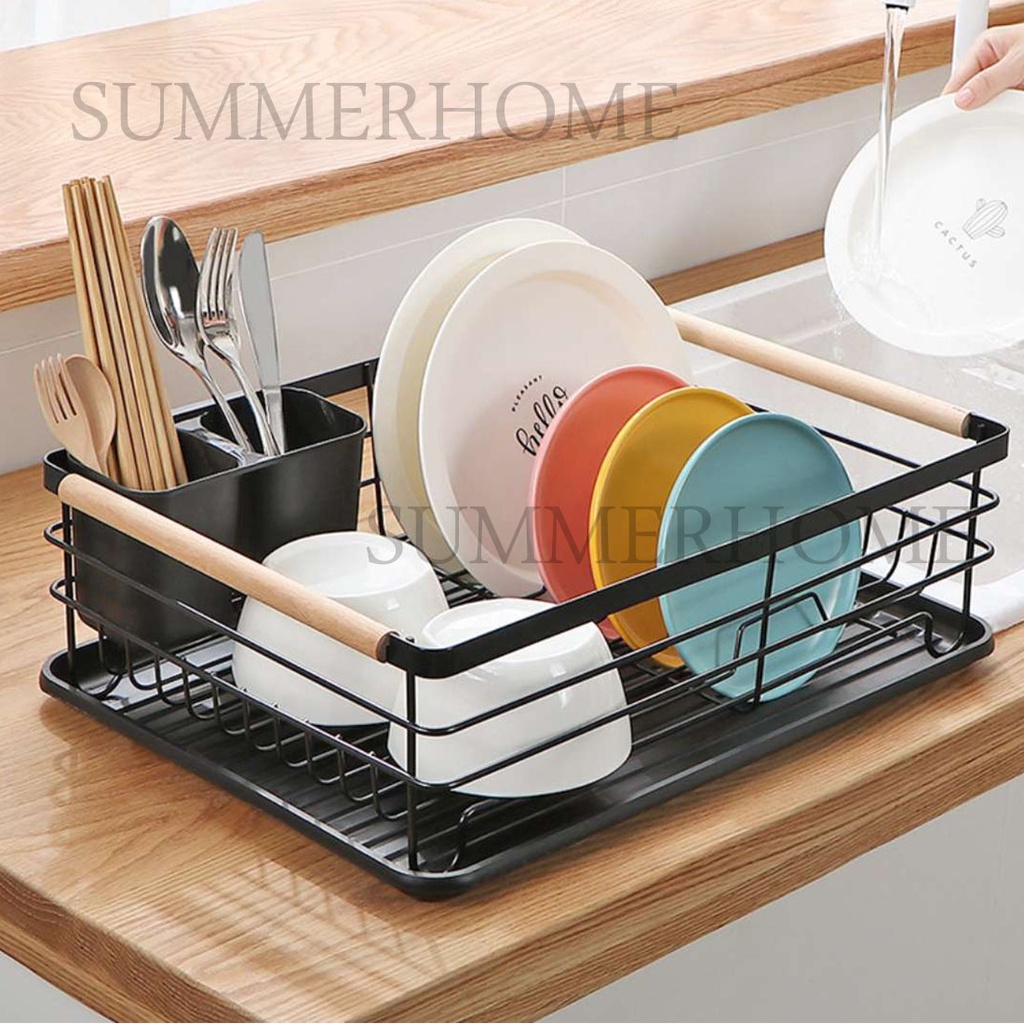 [ Available ] Nordic Style Dish Rack Rak Piggan Dish Drainer Iron ...