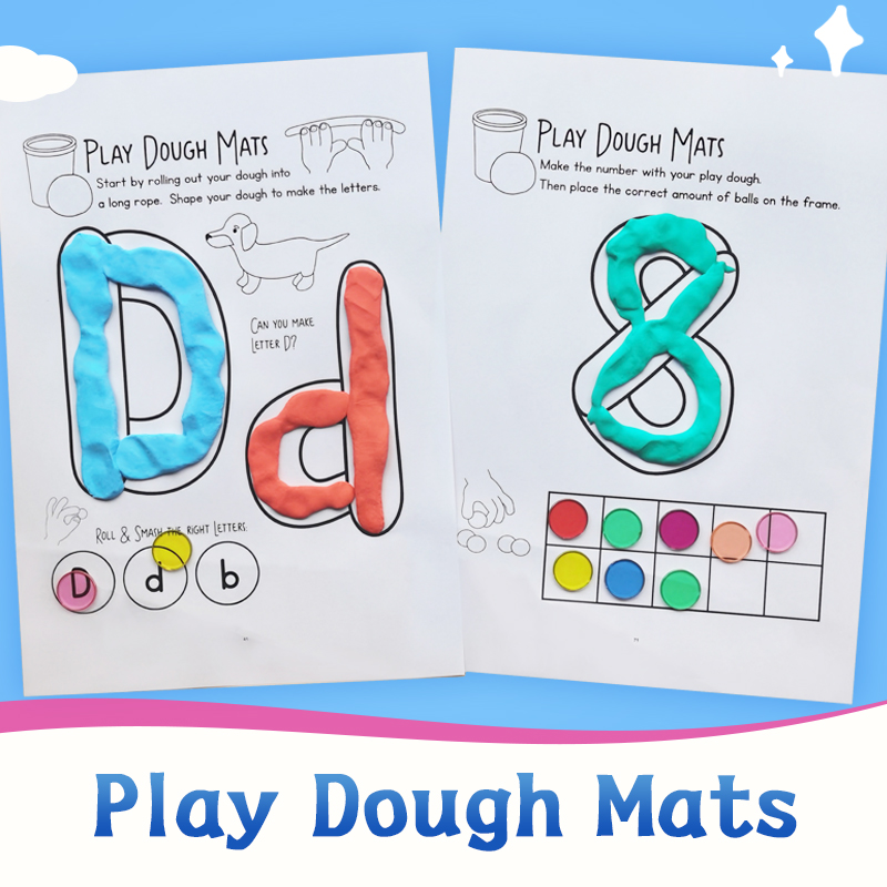 73Pcs/Set Play Dough Mats Plasticine Fun English Homework Paper ...