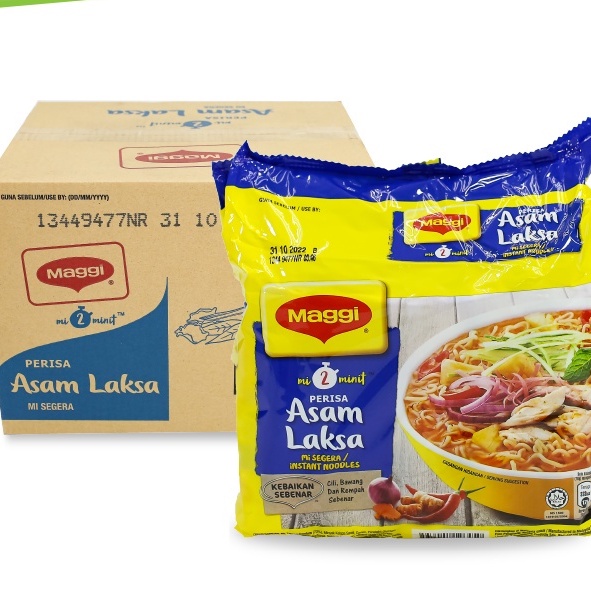 Maggi Instant Noodles ASAM LAKSA (5 Packs/5+1 x 79g) - 1 CARTON (12 ...