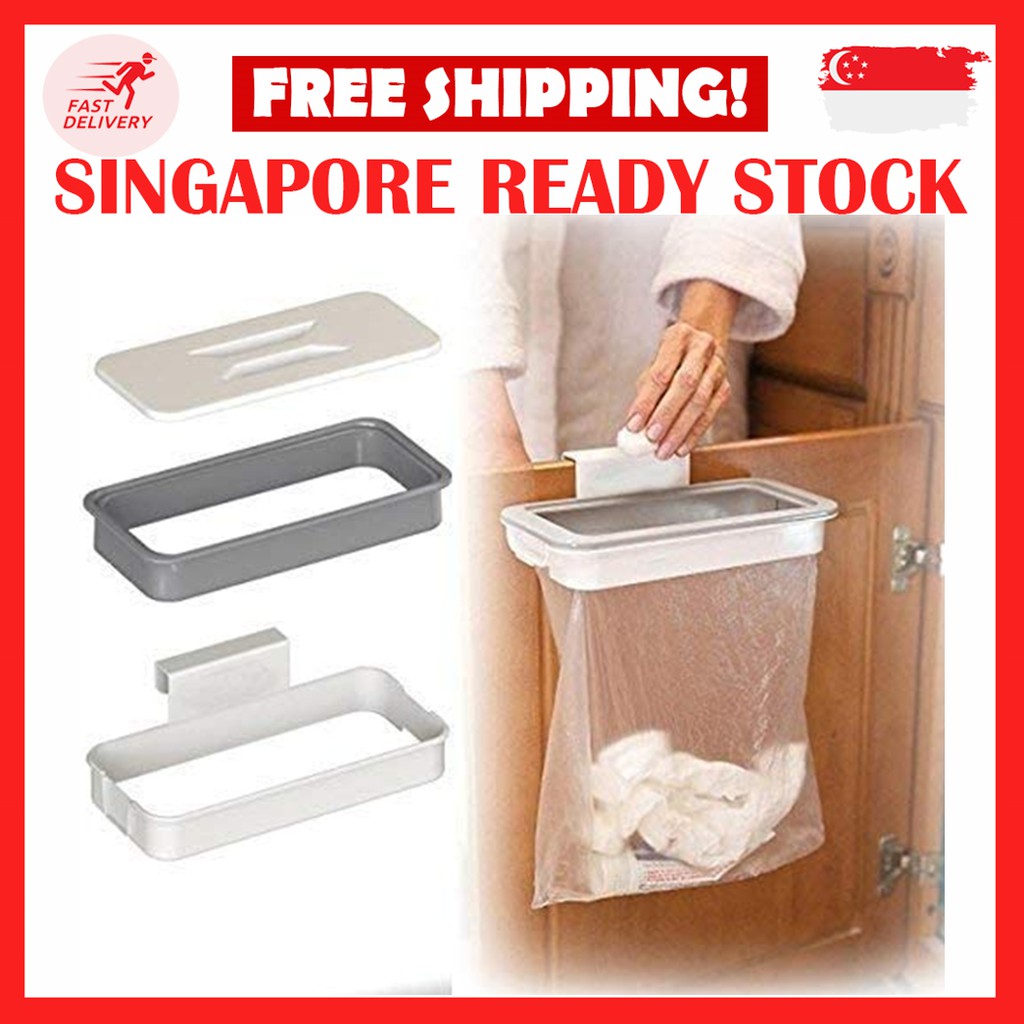 PLASTIC TRASH RACK BIN PORTABLE HANGING ORGANIZER TRASH BAG HOLD WITH ...