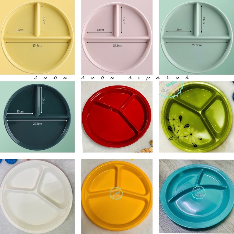 Half Tribe Plate Diet Plate DSSS Portion Plate Divided Plate Healthy ...