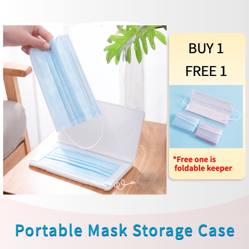 (Buy 1 Free 1) Portable Face Mask Keeper Face Mask Container Disposable ...