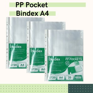PP Pocket / Plastic Pocket / Sheet Protector Size A4 Brand Bindex 5720 ...