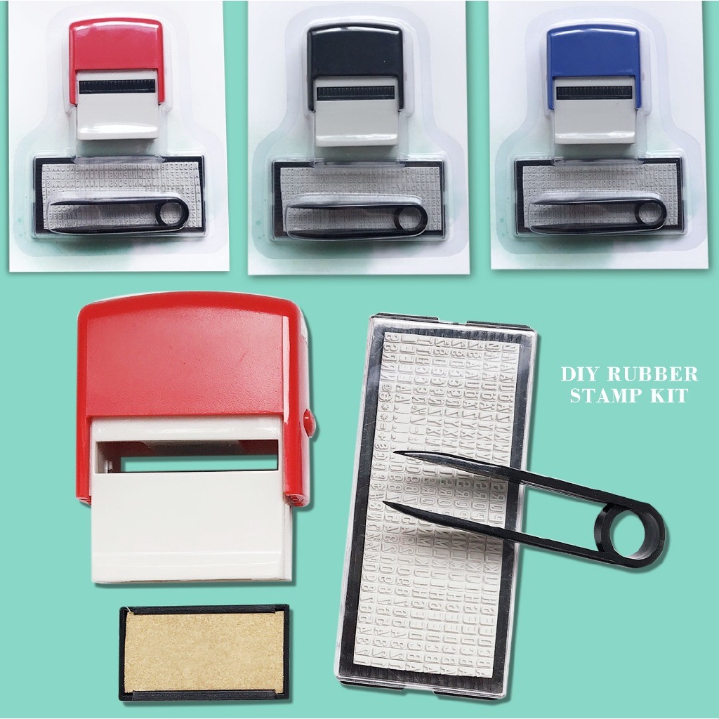 DIY Rubber Stamp Kit Personalise Self Inking Business Address Garage ...