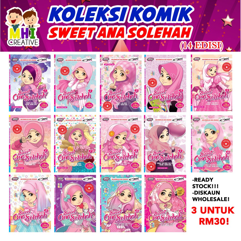 Ana muslim 3 for RM30 - sweet comic ana solehah 1-16 complete set ...